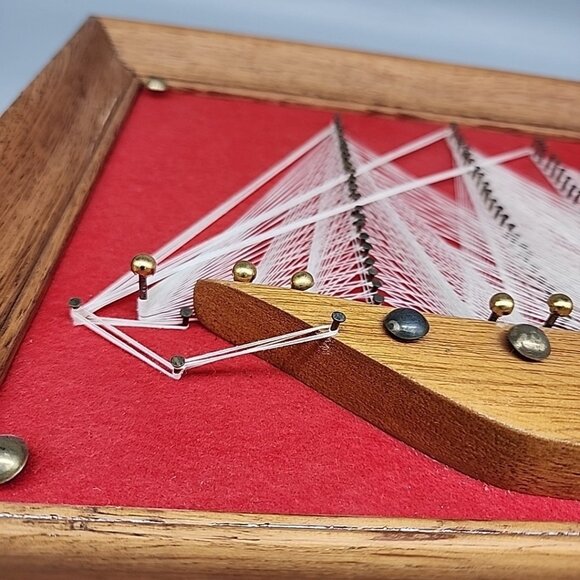 Wall Decor | Midcentury Nautical Galleon Sailboat Ship String Art Wall ...